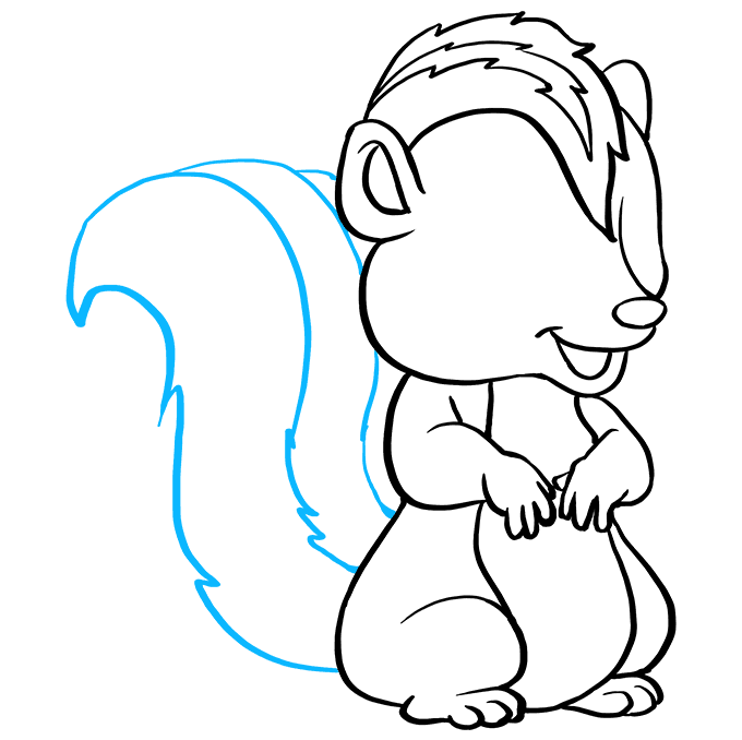 Skunk Line Drawing - How To Draw A Skunk In 13 Easy Steps Verbnow
