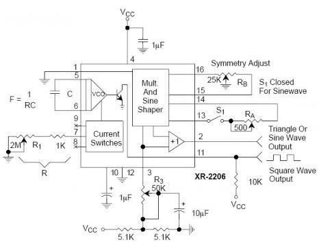 xr2206 function generator schematic - Wiring Draw