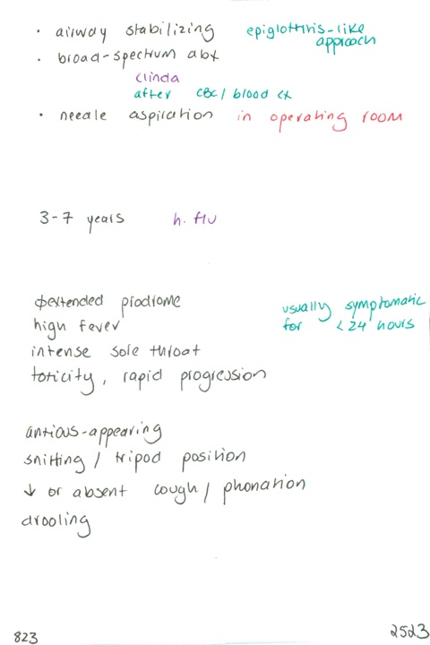 823. Management of retropharyngeal abscess (RPA) / Typical age group ...