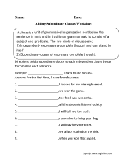 Subordinate Clauses Worksheet The Passive In Subordinate Clauses