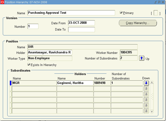 Position Based Approval Hierarchy in Purchasing | oracle expert answers
