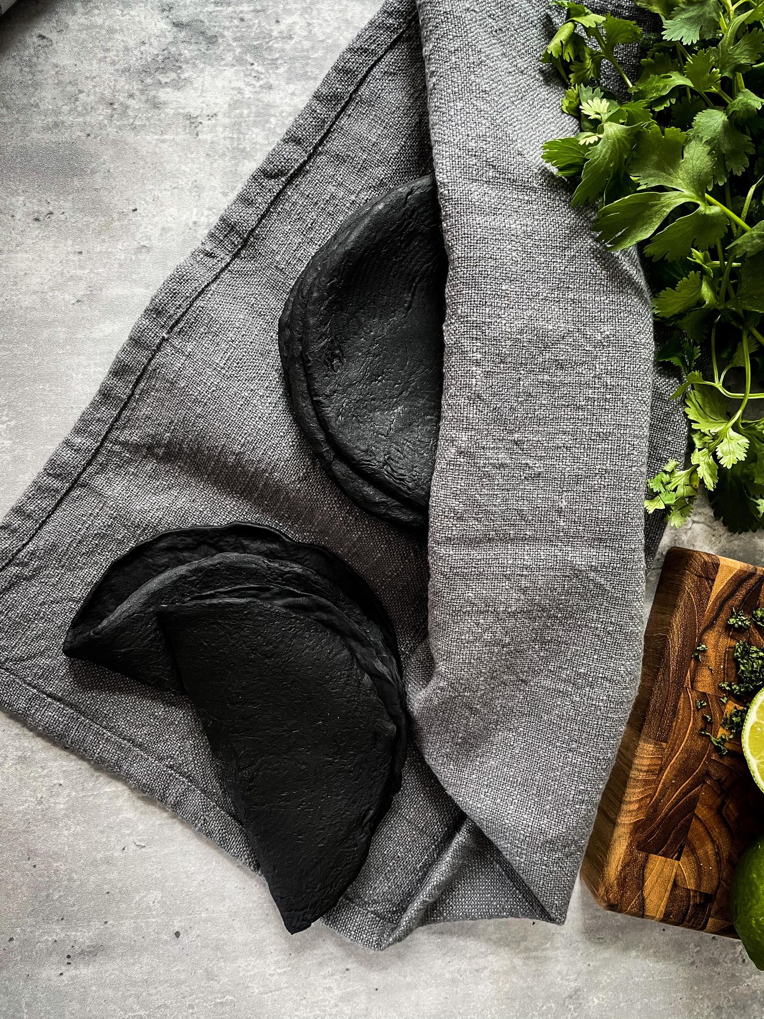 Squid Ink Tortillas - Espresso and Lime