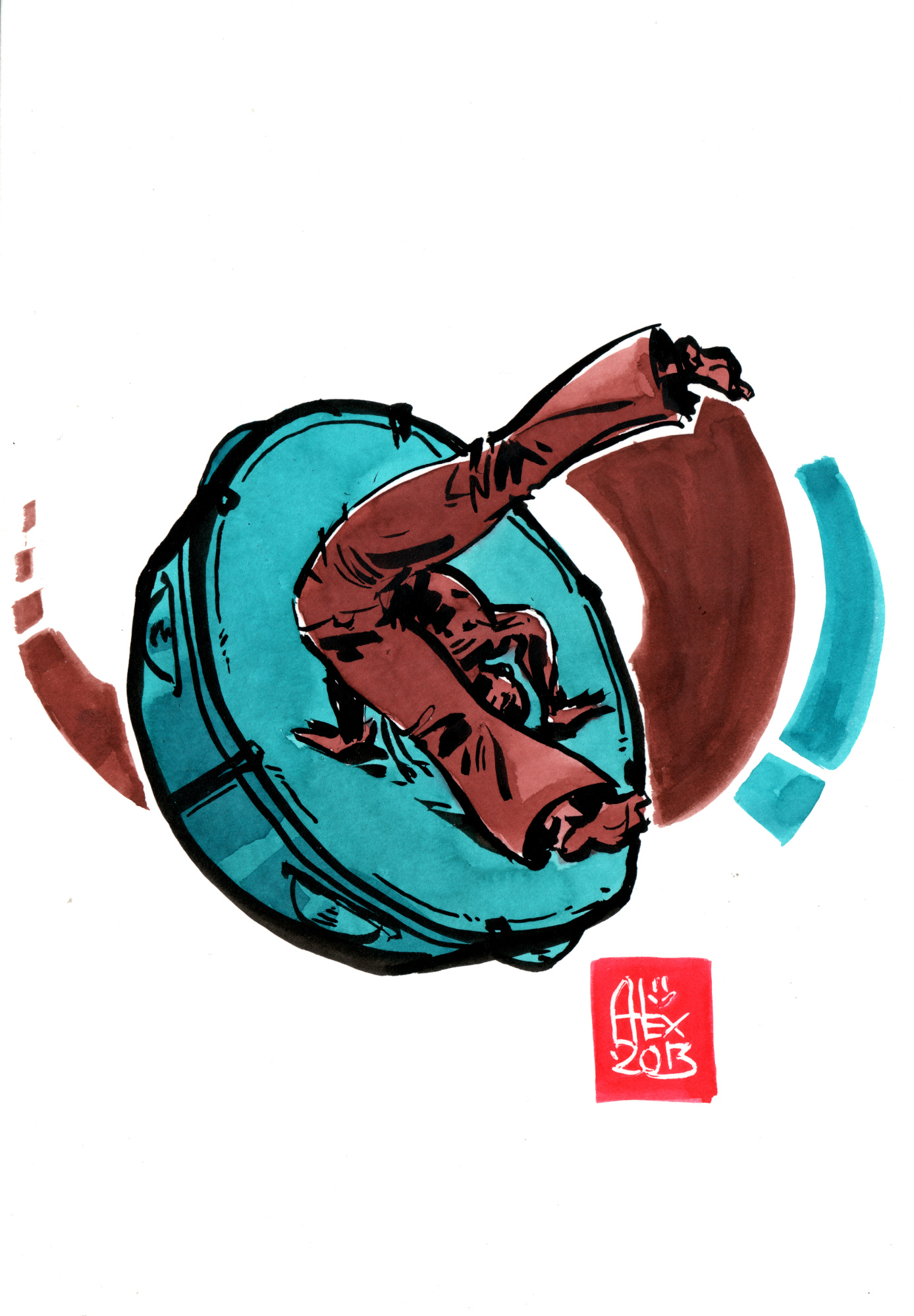 Encres Capoeira 494 capoeira watercolor illustration ALEX encres-capoeira-494-capoeira-watercolor-illustration-alex