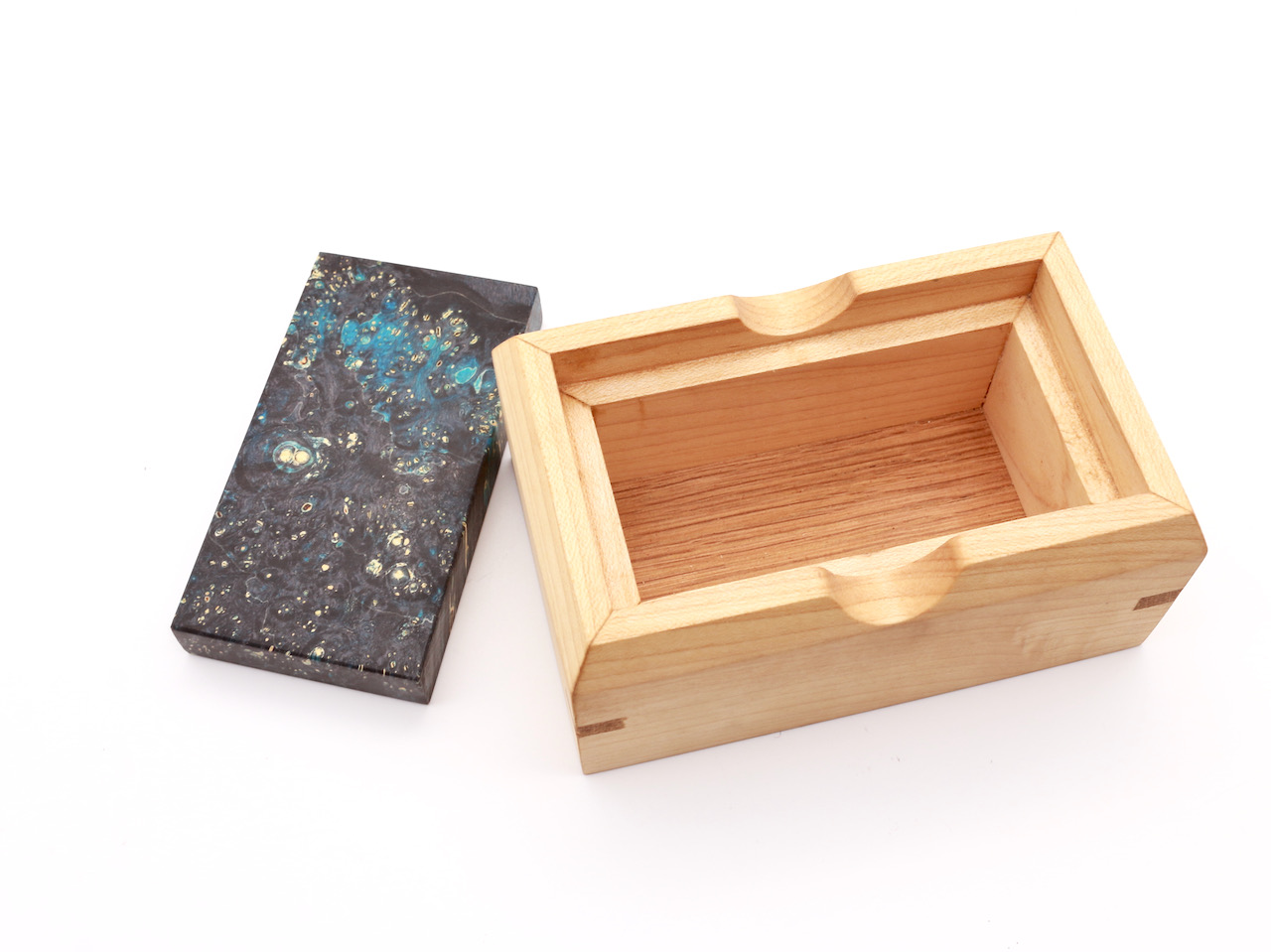 Wooden Slab Box Design - Stabilized Wood, Maple, Oak