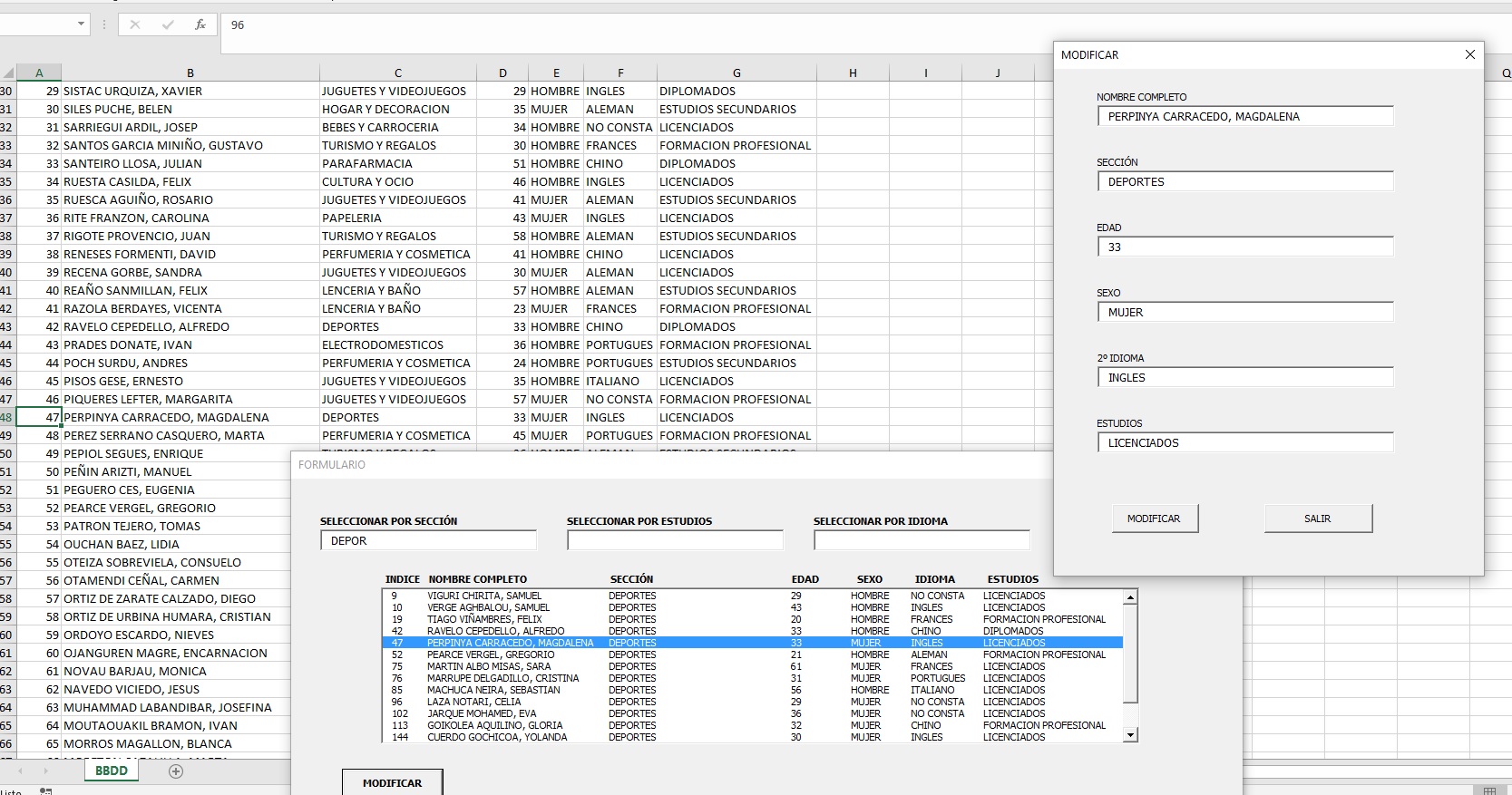 Modificar Base De Datos Desde Un Listbox Con Un Filtro Aplicado Excel