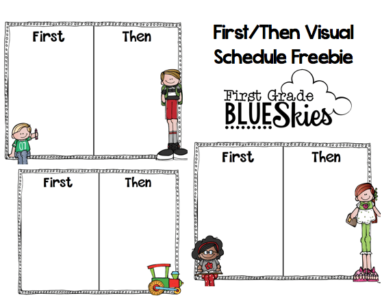 First-Then-Visual-Schedule - First Grade Blue Skies