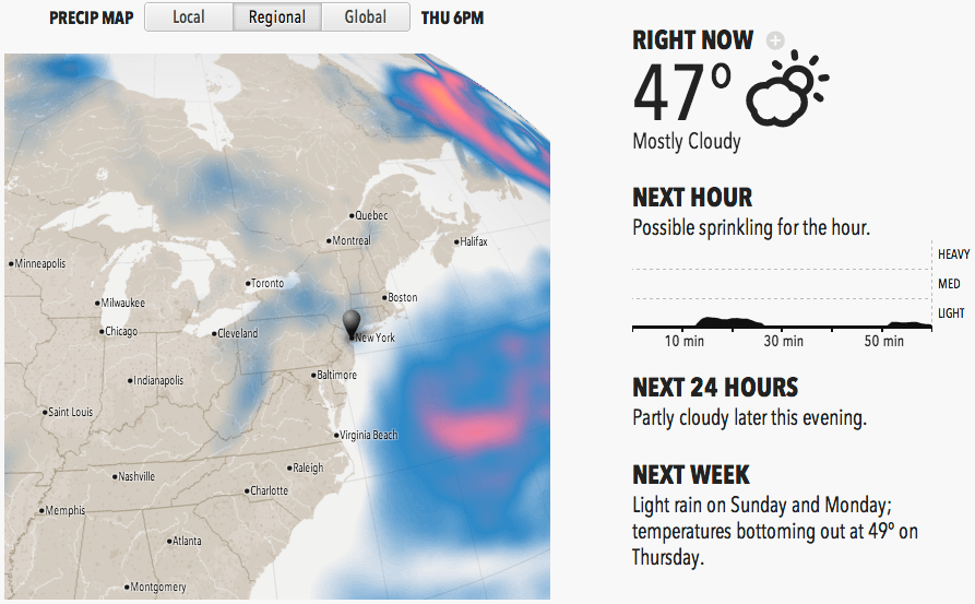 Forecast: A weather site that’s easier to read | FlowingData