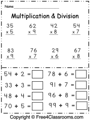3Rd Grade Multiplication Printable Worksheets Grade 3 Multiplication 