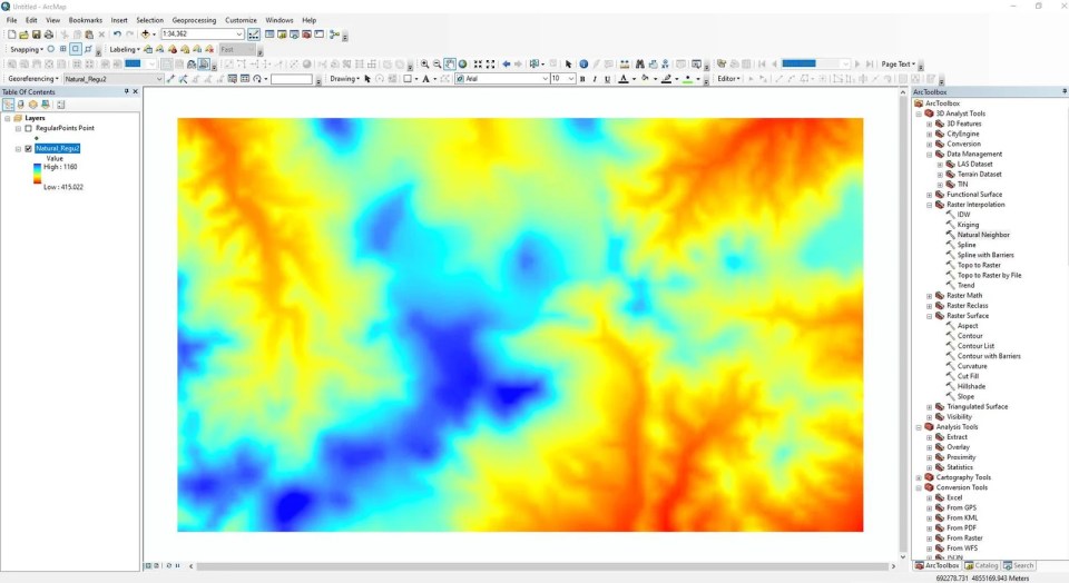 How To Create Surface Grid In Arcmap Gis Tutorial