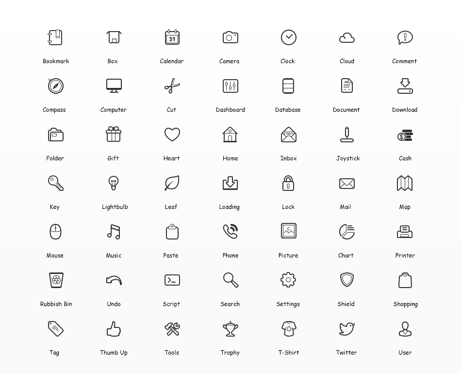 Simplicity Vector Icon Set - - Fribly