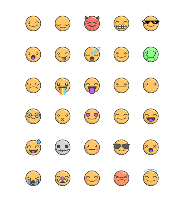 Emoticons Free Vector Pack - Icons - Fribly