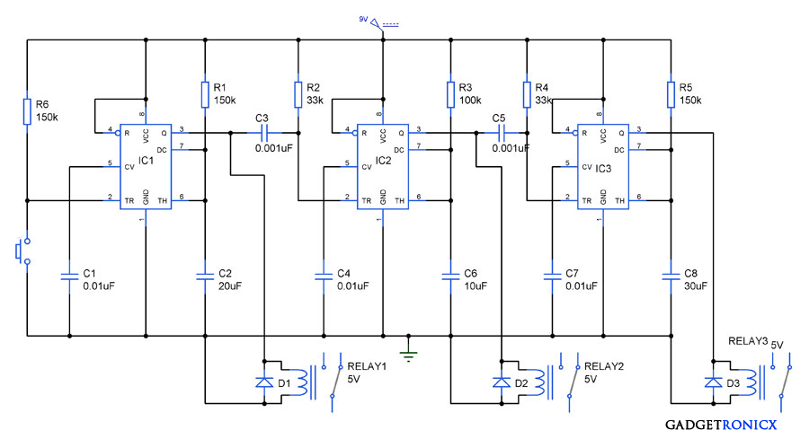 Electronic Piano Using 555 Timer Circuit Diagram