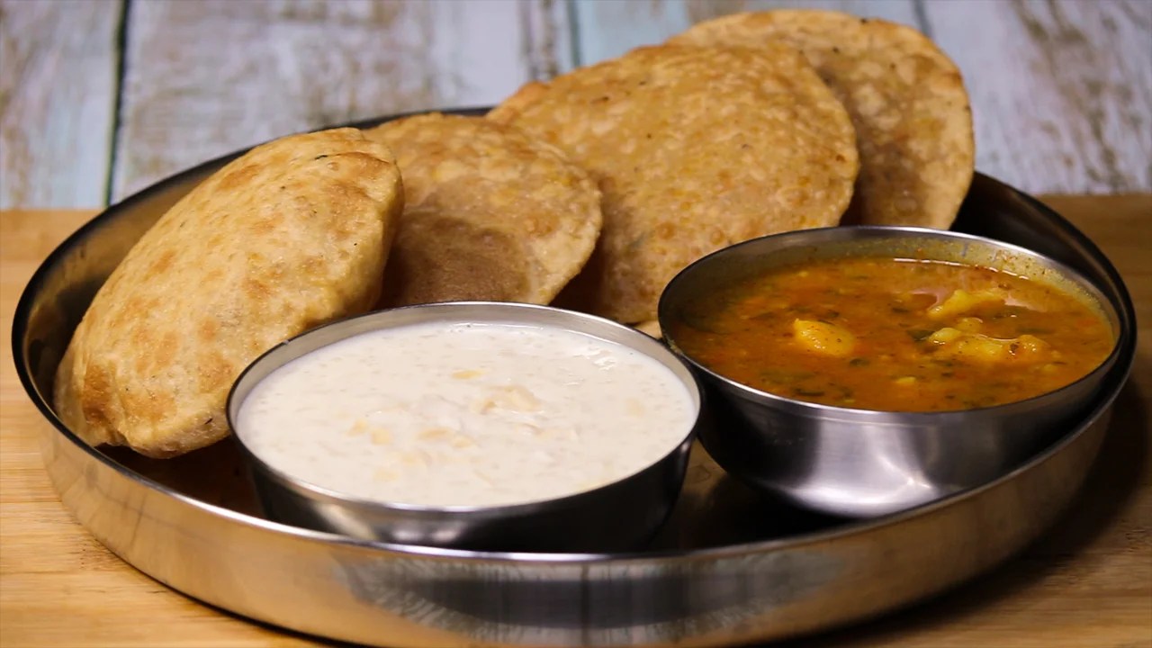 Traditional Thali (Bedmi Poori, Aloo ki Subzi with Kheer)