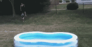 Girl Jumping Into Inflatable Pool Fail | Gifrific