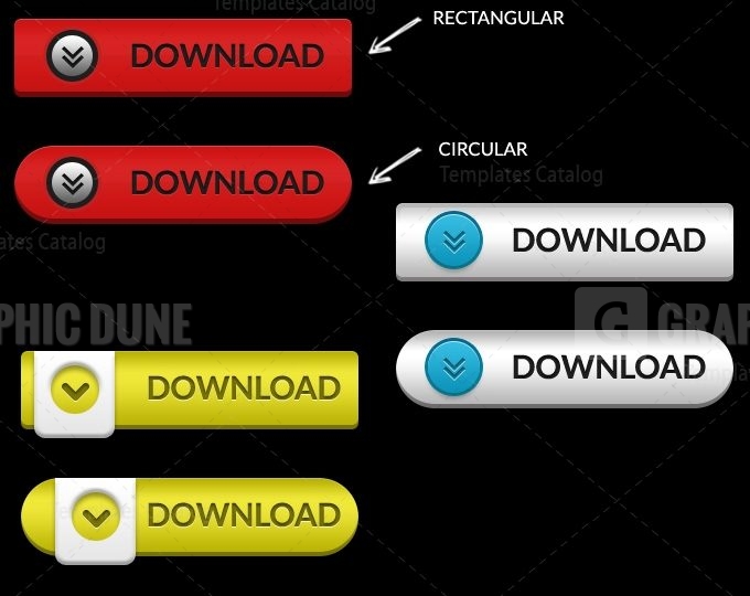 PSD Download Buttons · Premium Graphic Design Templates