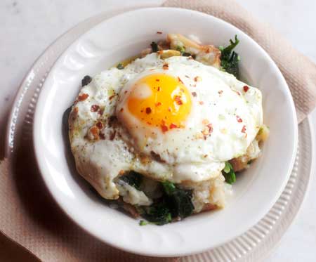 Milk and Roses Chef Makes Simple Bread Pudding with Broccoli Rabe, Egg ...
