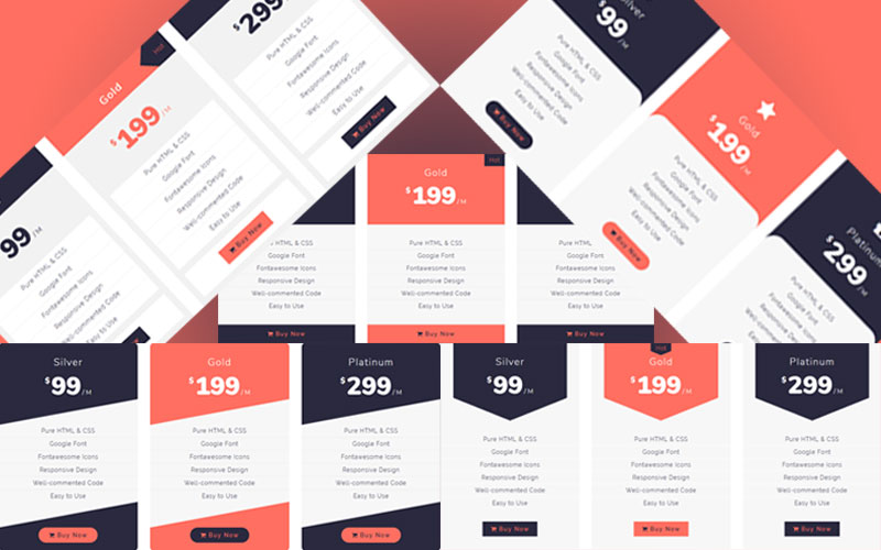 Pricing table HTML template - 100% Free Download