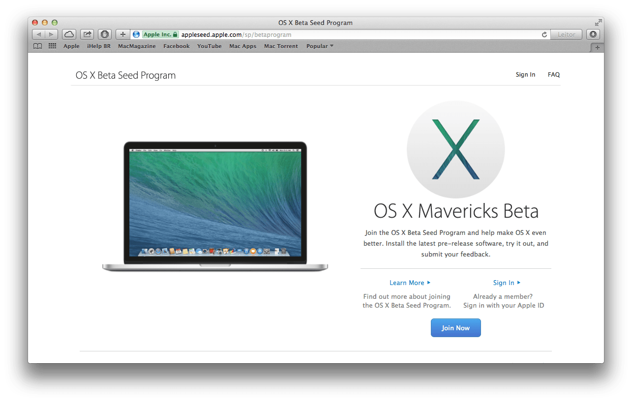 Apple agora permite que qualquer pessoa instale uma versão beta do OS X ...