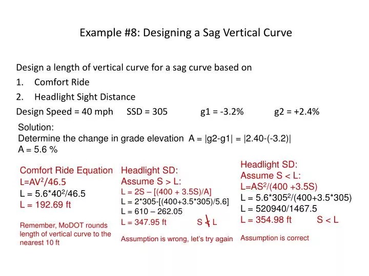 Vertical Curve Design Equations - Tessshebaylo
