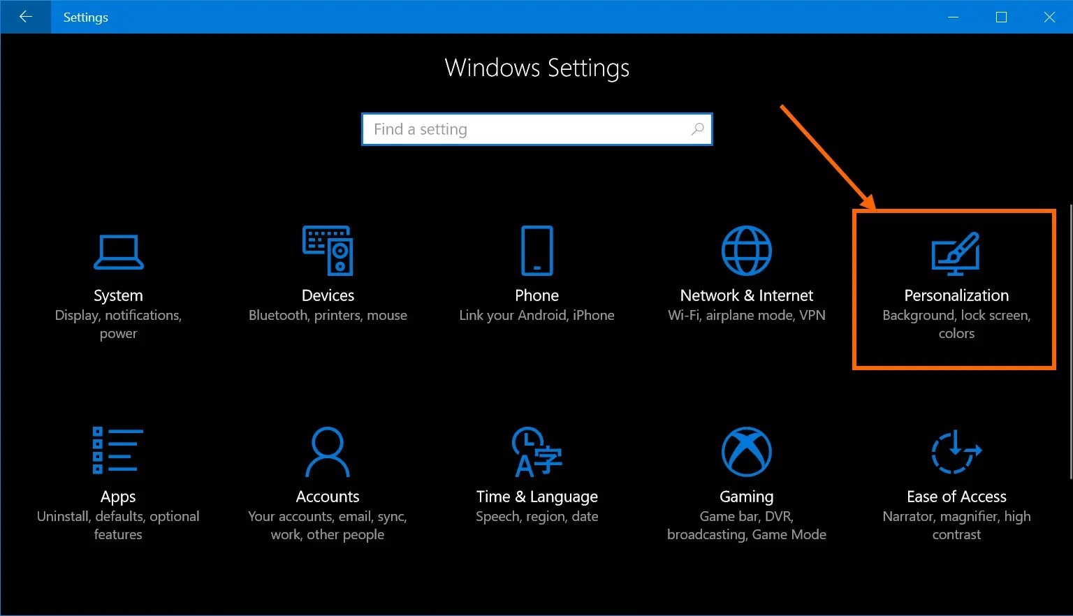 Personalized settings windows 10 - pooclever