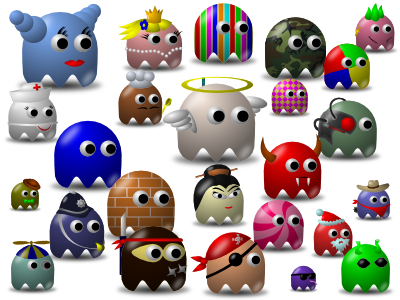 pac-man ghosts / baddies tutorial – inkscape tutorials blog