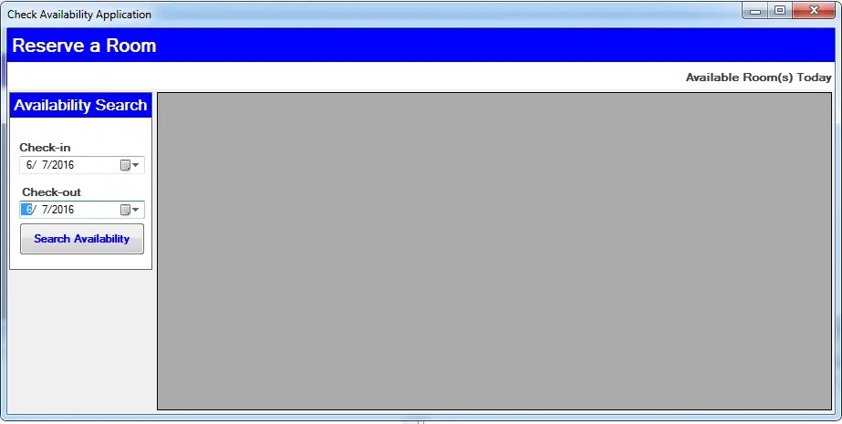 Search Availability Application in VB.NET