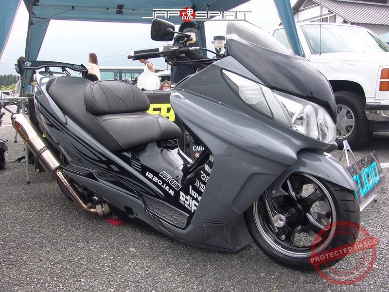 SUZUKI Skywave, grey color with GT wing, custom cowl, with tuned ...