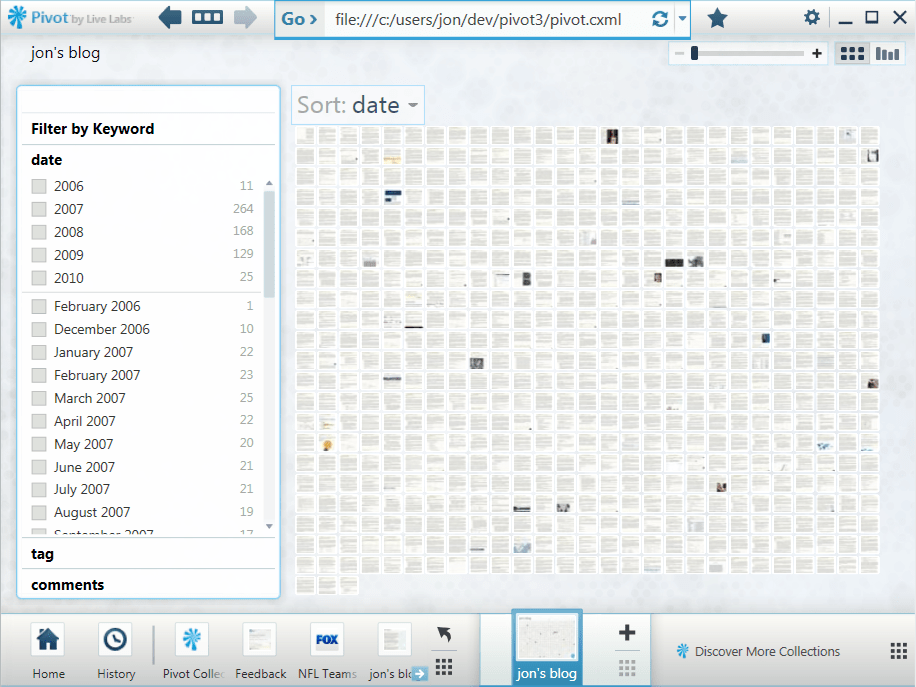 A Pivot visualization of my WordPress blog – Jon Udell