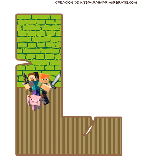 Letras MINECRAFT Abecedario para imprimir | Kits para imprimir gratis
