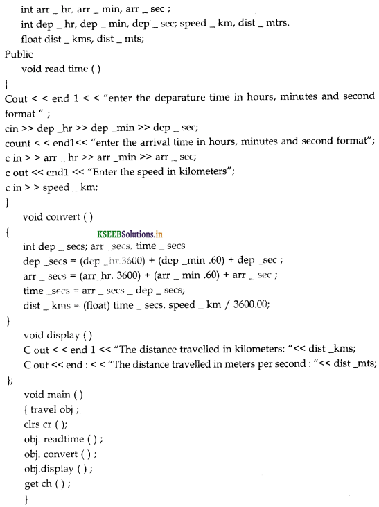 2nd PUC Computer Science Question Bank Chapter 7 Classes and Objects ...