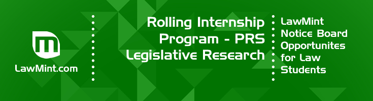 Internship - PRS Legislative Research 2026 - LawMint