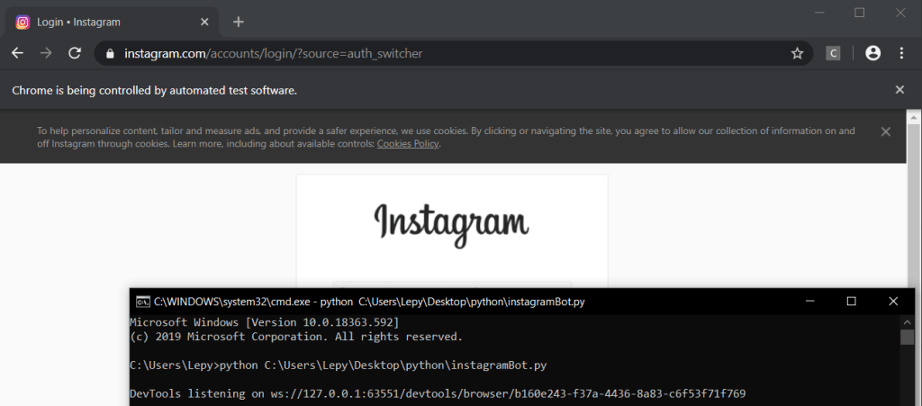 Python - "Bot" pentru Instagram - Bot-ul Pentru Like-uri si Comentarii