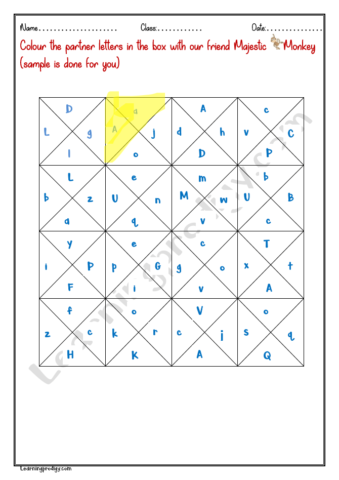 Colour the Partner Letters - LearningProdigy - Colouring, English ...