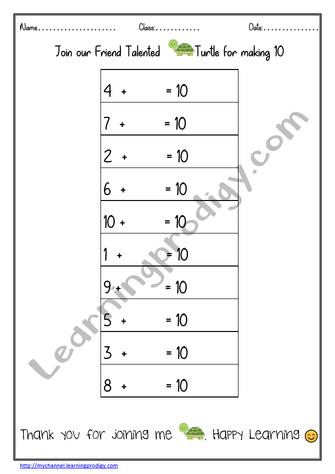 Additions by Tens | Grade one Math Worksheet | Printable Addition Worksheet - LearningProdigy ...