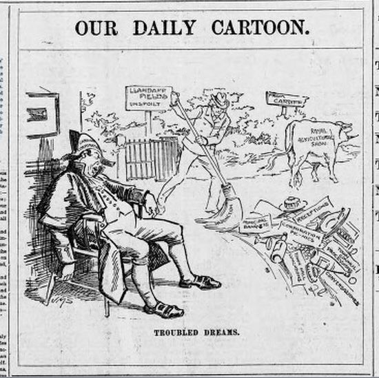 Royal Welsh Show themed Llandaf Fields Cartoon