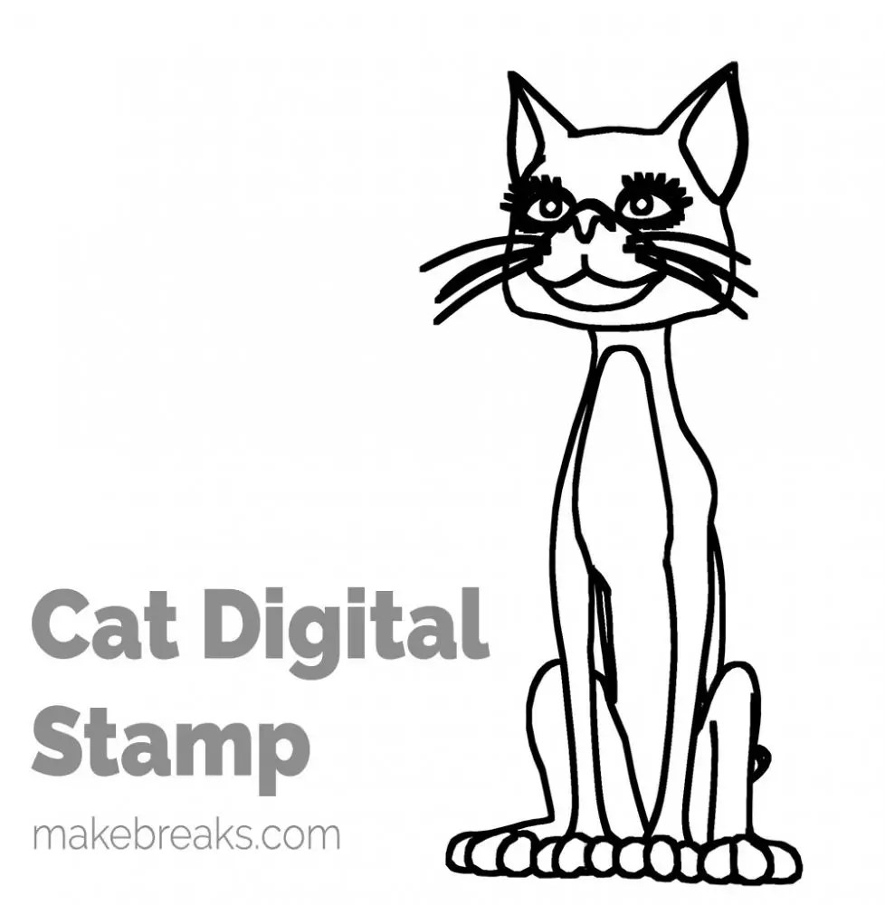 Cat Free Digital Stamp - Make Breaks