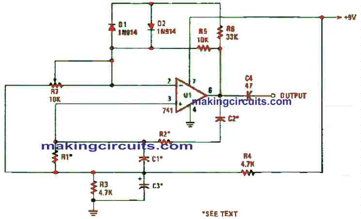 Wien Bridge Oscillator Schematic Diagram - Circuit Diagram