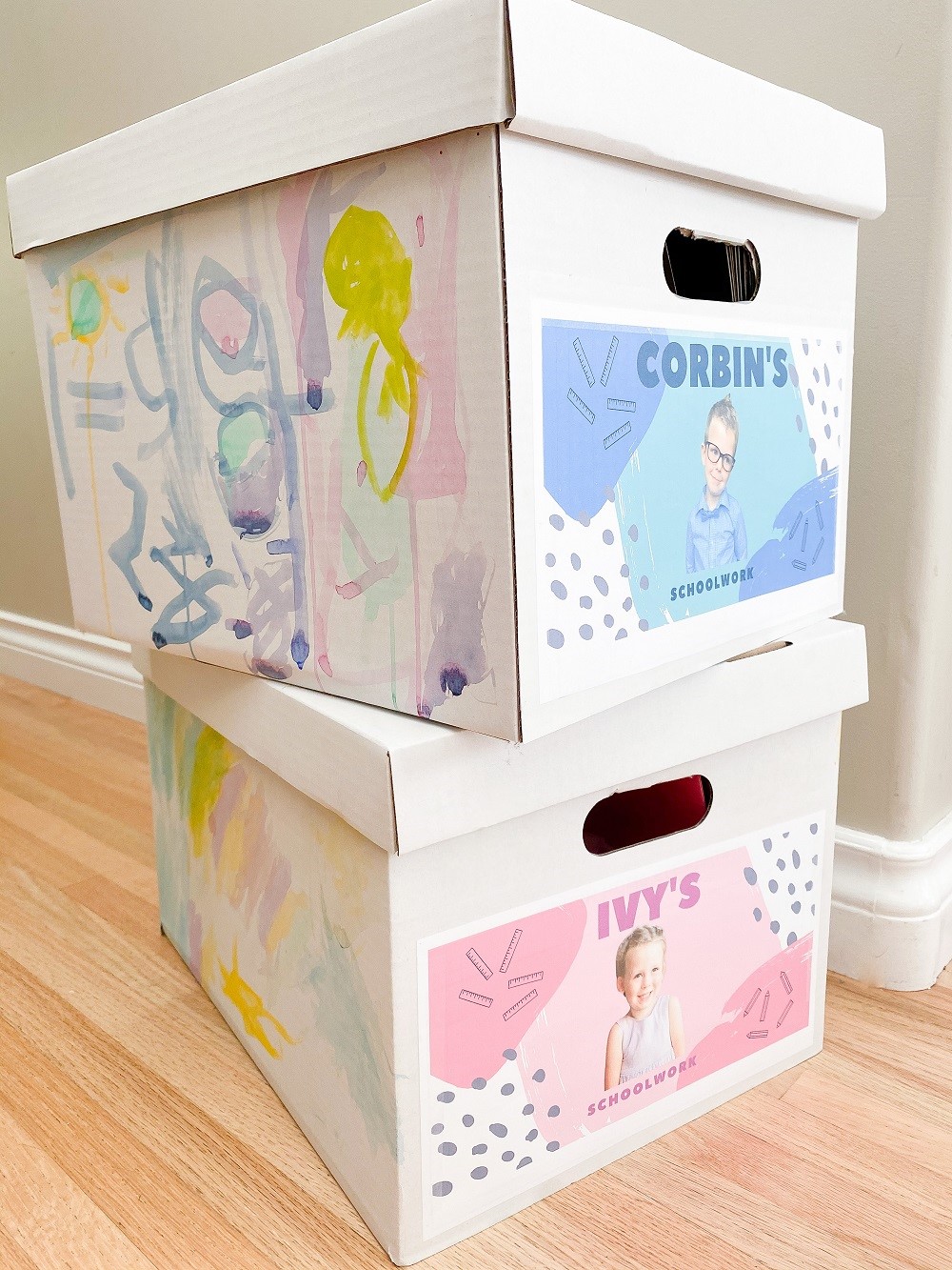 DIY Easy Kids Schoolwork Organization and Keepsake- With Free ...