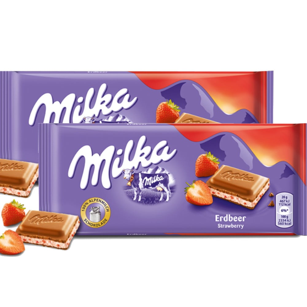 Milka Chocolate Strawberry Bar 100g (2-pack) - Maple Mart