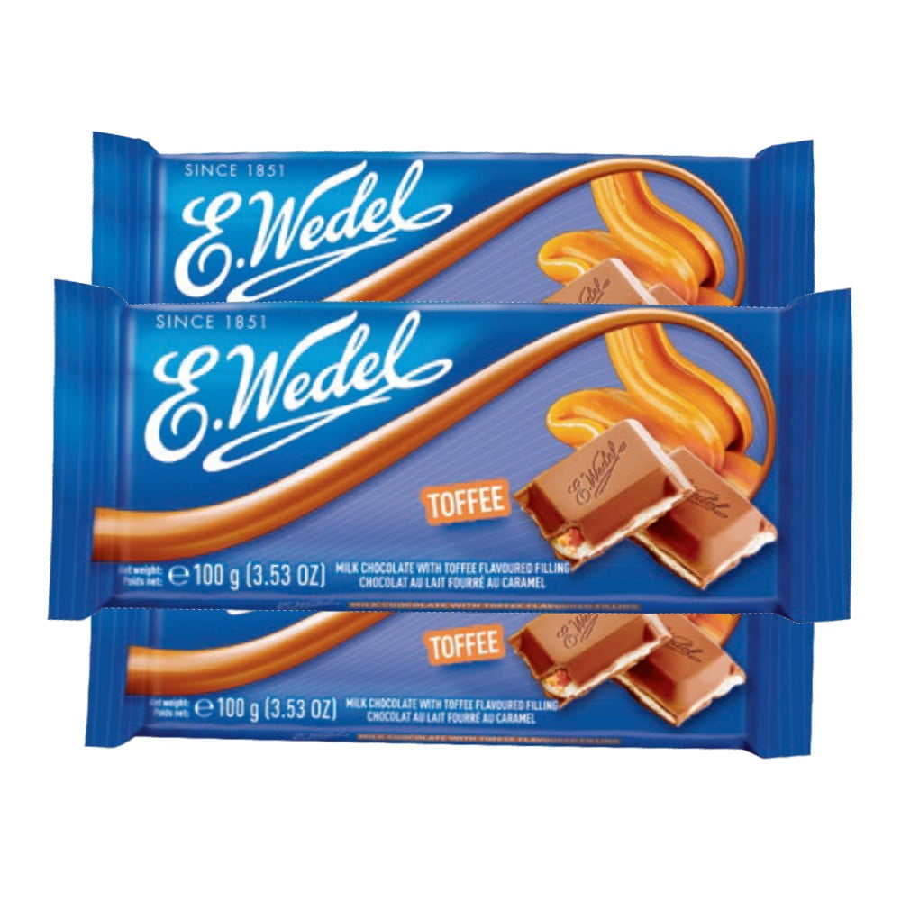 Wedel Milk Chocolate With Toffee Filling Bar 100g (3-pack) - Maple Mart