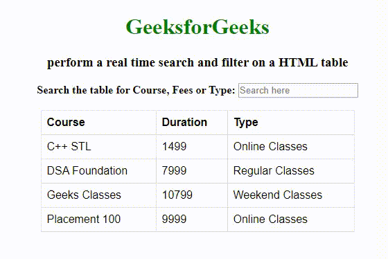 如何对 HTML 表格执行实时搜索和过滤？ | 码农参考