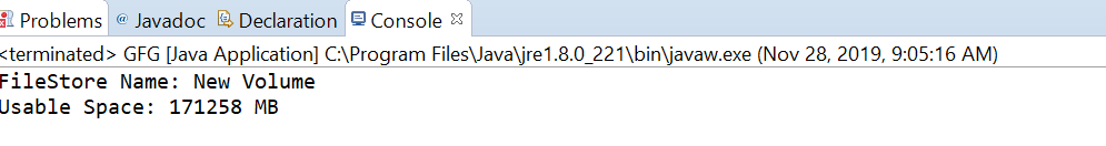 Java 中的 FileStore getUsableSpace() 方法及示例 | 码农参考