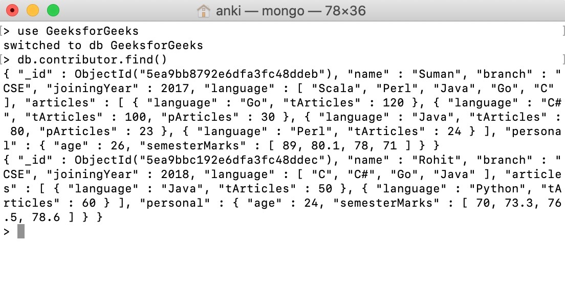 MongoDB – $slice 修饰符 | 码农参考
