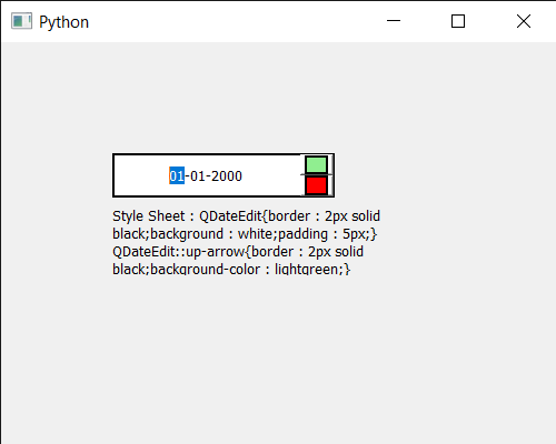 PyQt5 QDateEdit – 获取样式表 | 码农参考