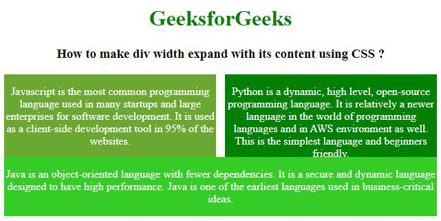 如何使用 CSS 使 div 宽度随内容扩展？ | 码农参考