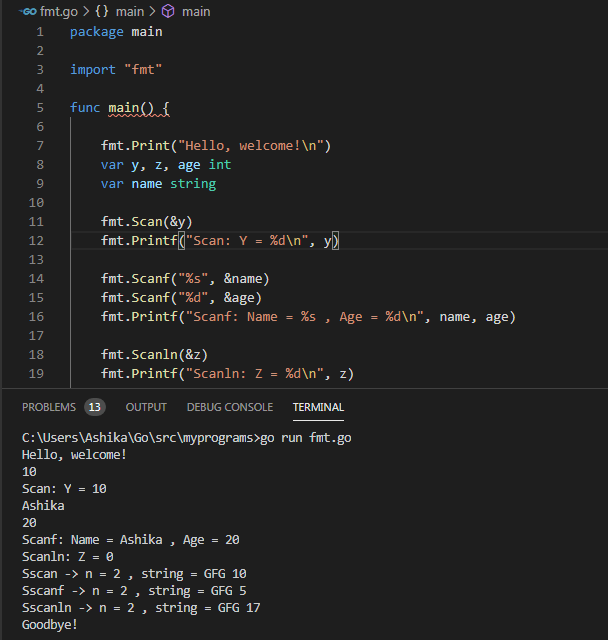 GoLang 中的 fmt 包 | 码农参考