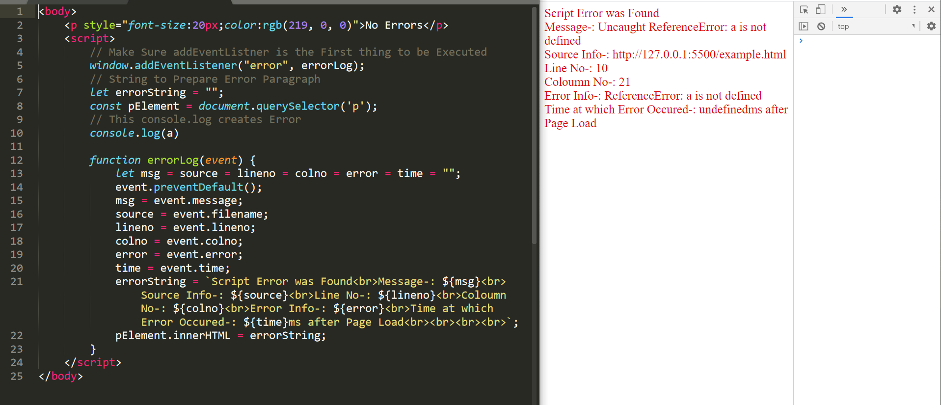 在 JavaScript 中记录脚本错误 | 码农参考