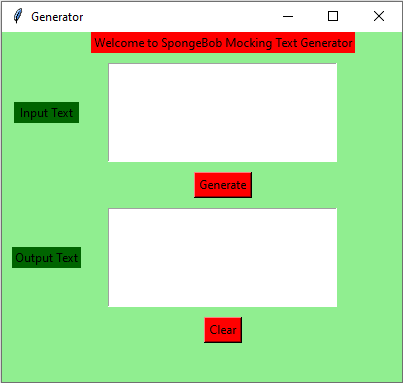 Python – 海绵宝宝使用 Tkinter 模拟文本生成器 GUI | 码农参考