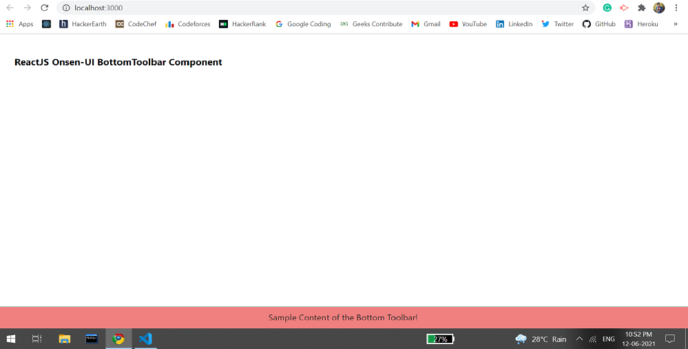ReactJS Onsen UI BottomToolbar 组件 | 码农参考