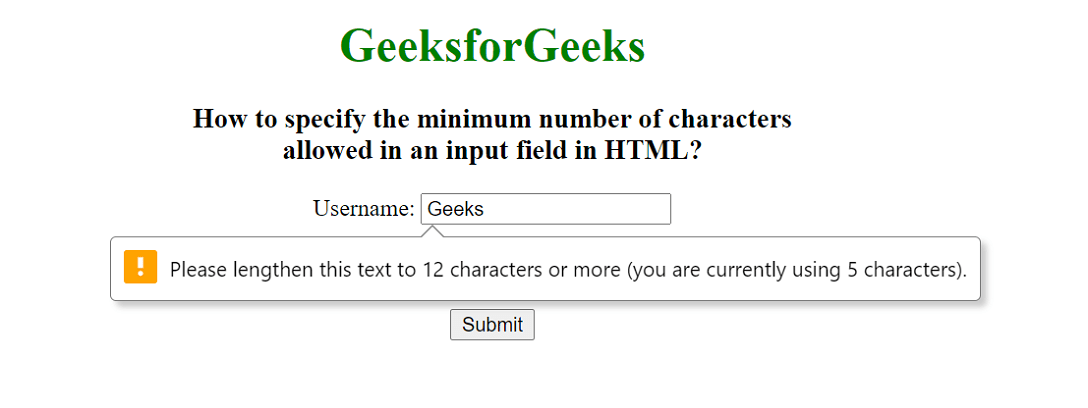 如何指定 HTML 输入字段中允许的最小和最大字符数？ | 码农参考